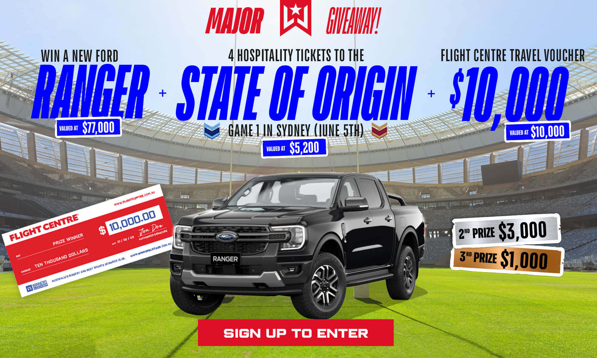 New Ford Ranger & State of Origin Experience - Winners Locker